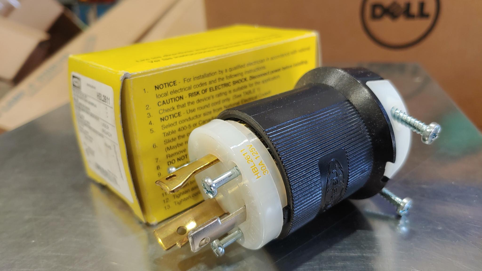 HUBBELL TWIST-LOCK INSULGRIP HBL2611 MALE 30A 125VAC 2P 3 WIRE GROUND ...