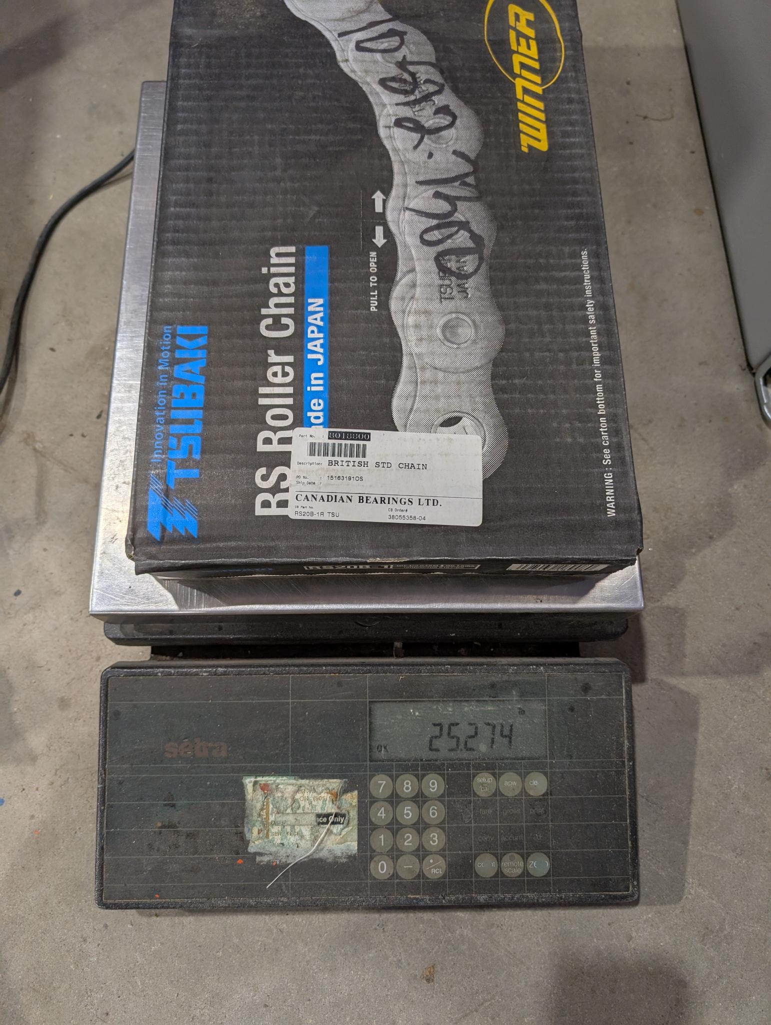 TSUBAKI British Standard Chain RS20B-1R TSU - 8018800 - 10 FT - New ...