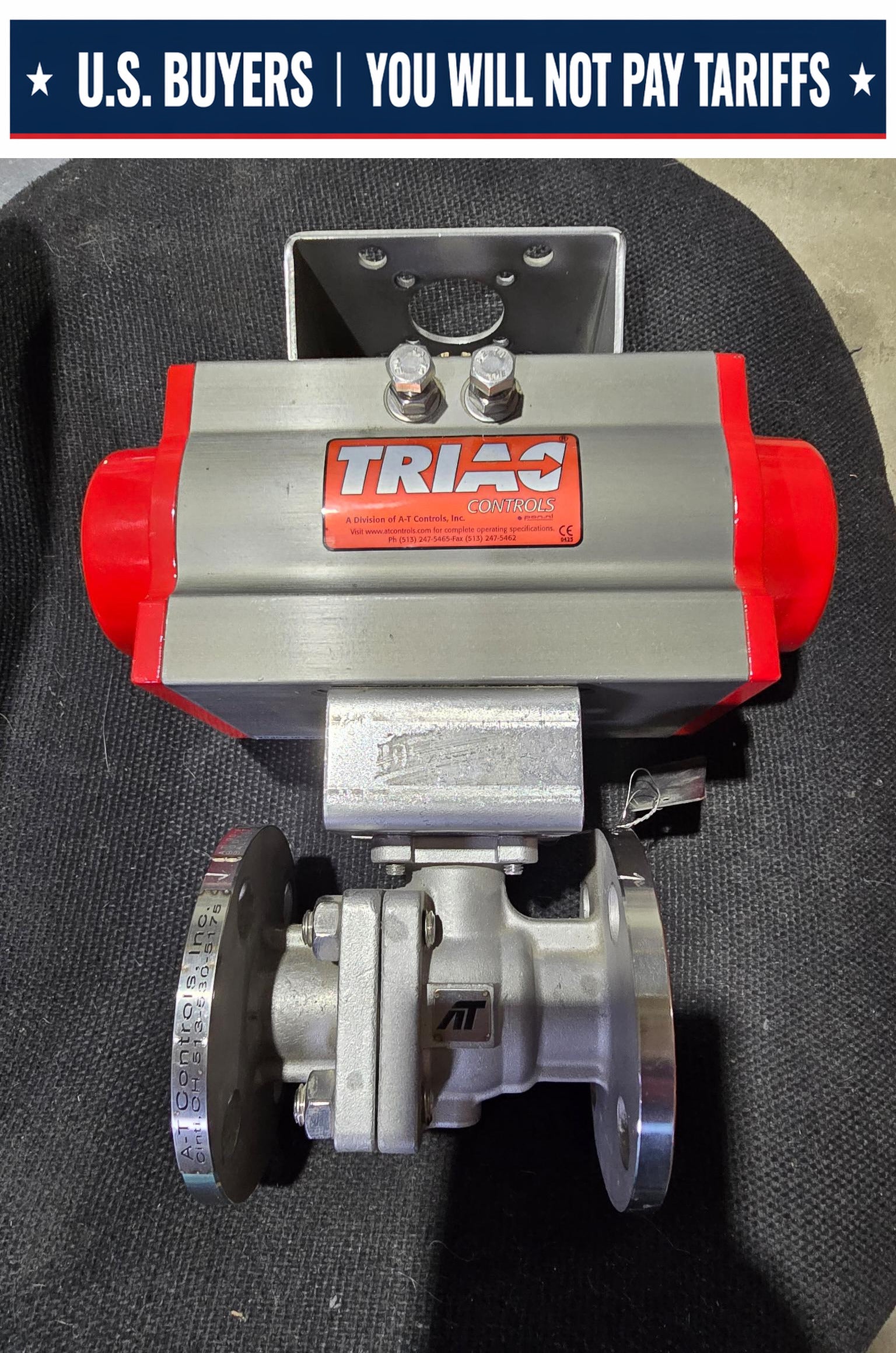 TRIAC V9FS1002R3SXX3 SPRING RETURN ACTUATOR MOUNTED TO 1" V9 SERIES AN ...
