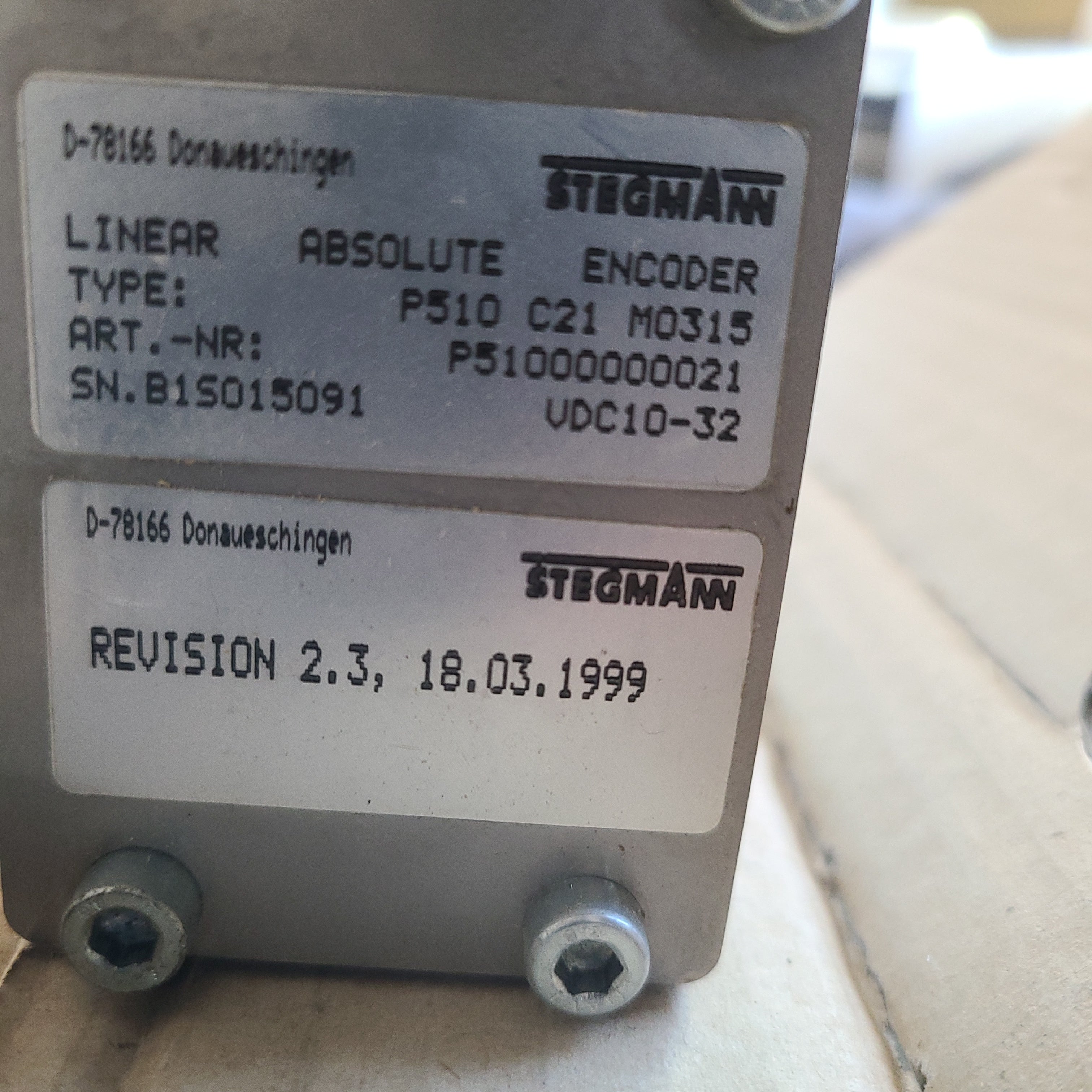 STEGMAN LINEAR ABSOLUTE ENCODER – ETI Sales